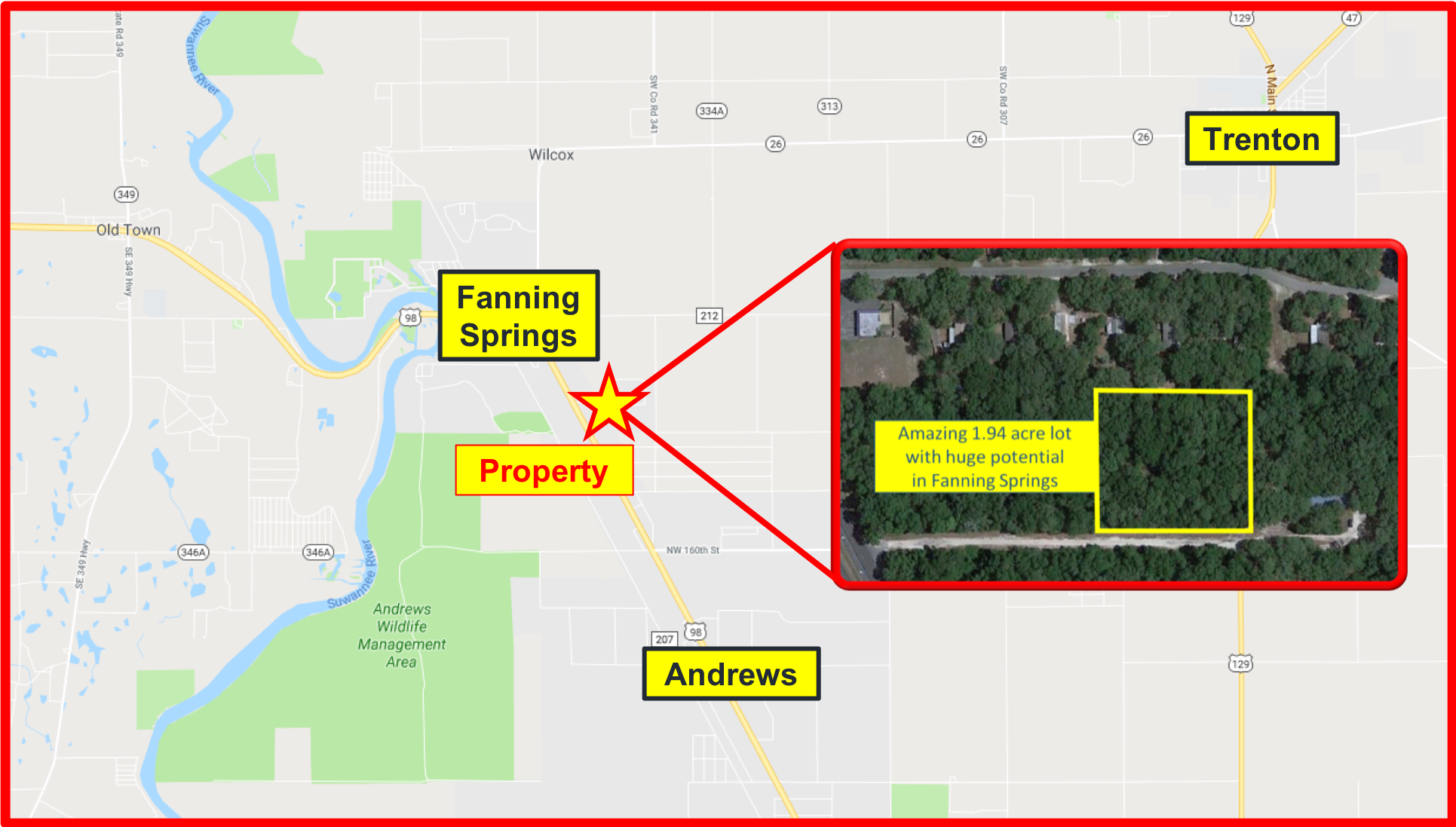 AMAZING offer – 1.94 AC property for only $7,900 in Fanning Springs ...